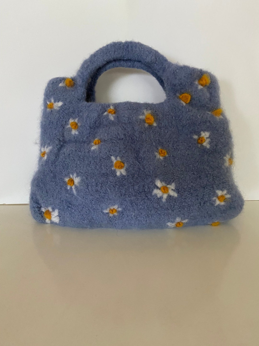 Felted Wool Purse With Daises - Etsy