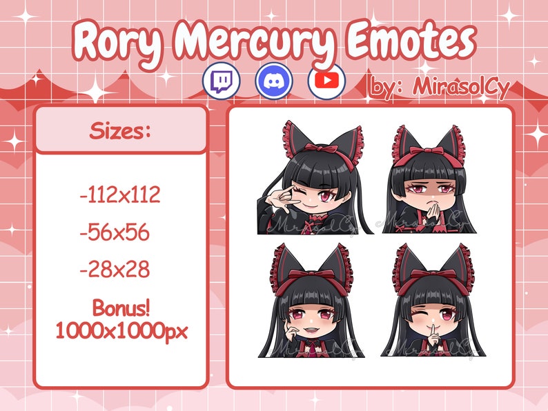 Rory Twitch Emotes, Kawaii Lolita Anime Discord Emote Pack (instant ...