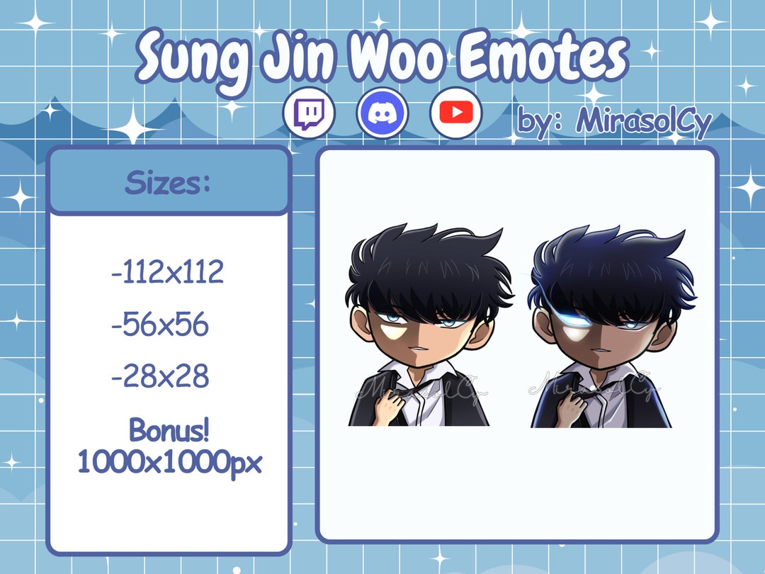 Sung Jin Woo Emotes | Solo Leveling Twitch Discord Emotes | Solo ...