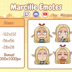 Cute Marcille Discord Emotes, Dungeon Meshi Twitch Emote Pack ...