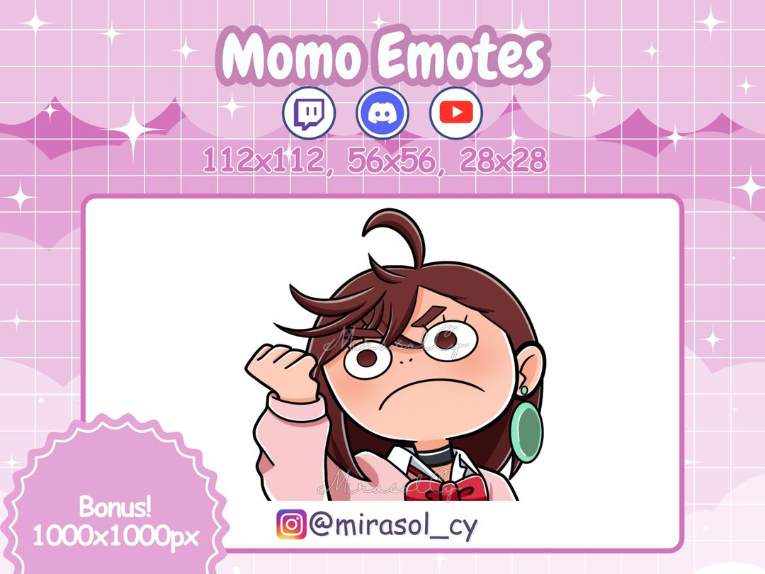 Angry Momo Twitch, Discord, Youtube Emotes, Funny Anime Girl Emotes ...