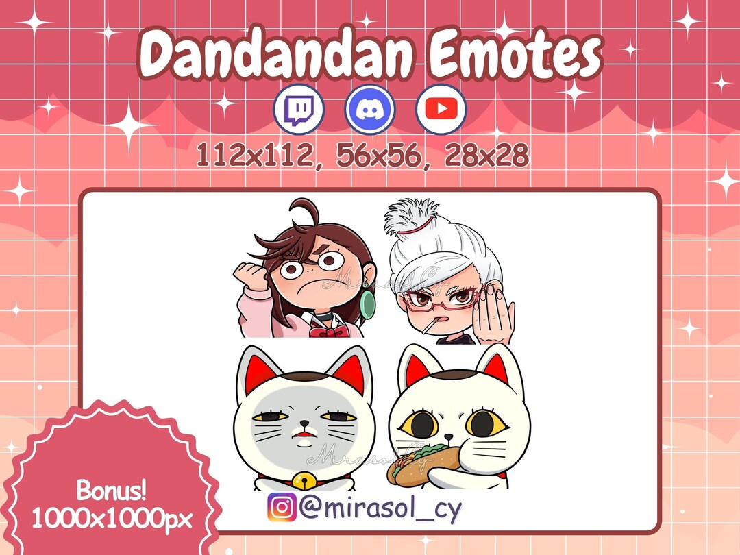 Dandadan Twitch, Discord, Youtube Emotes, Momo Ayase Emotes, Seiko ...