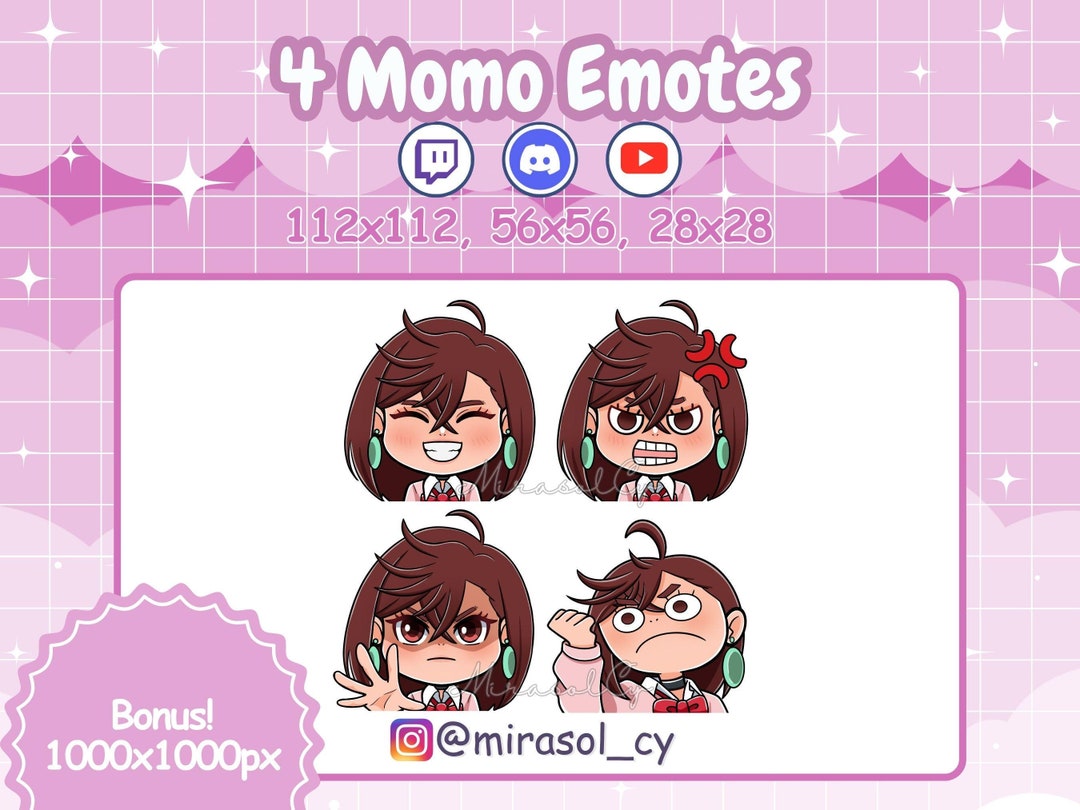 4 Momo Ayase Twitch, Discord, Youtube Emotes, Angry, Happy, Cool Emotes ...