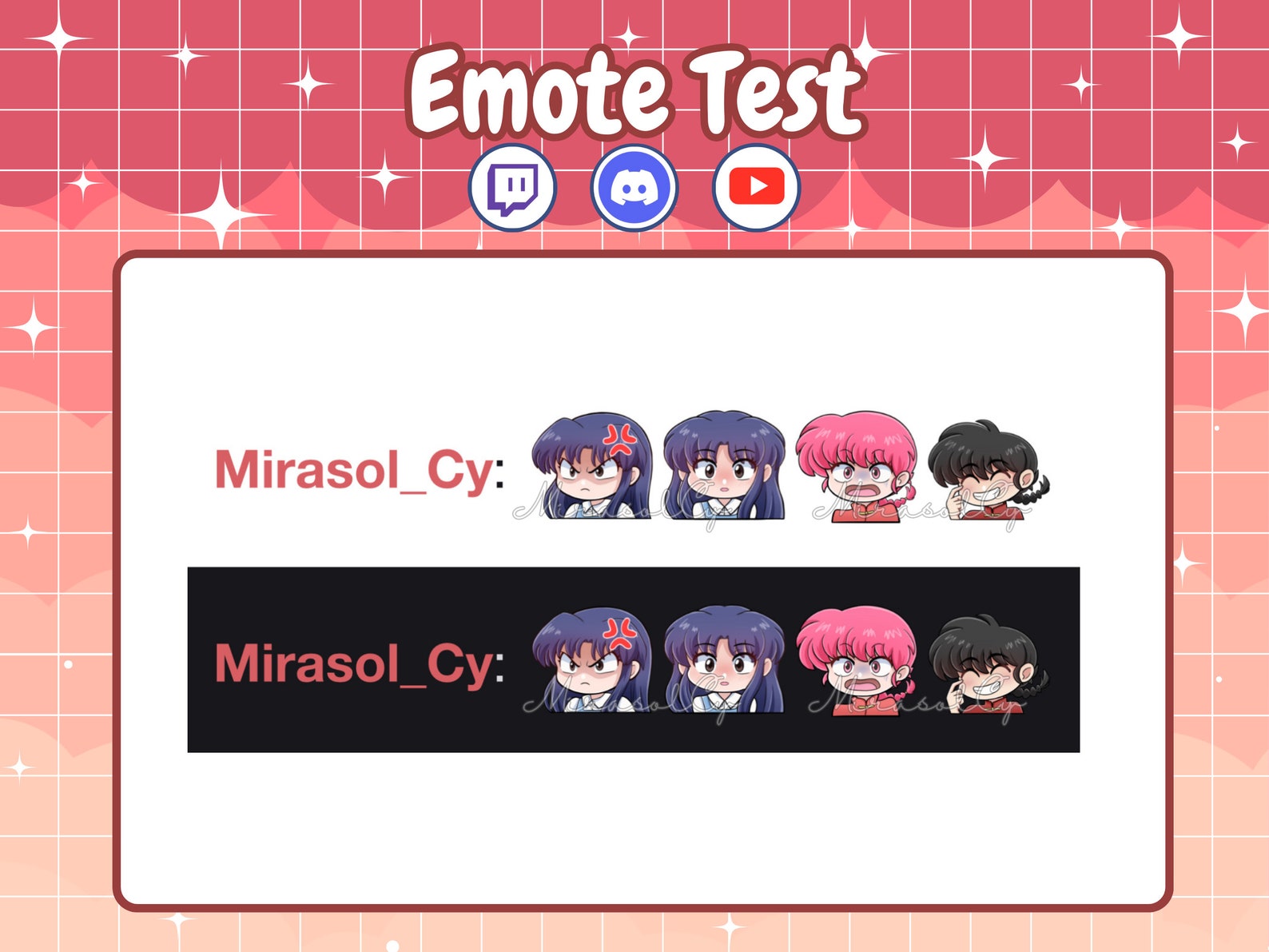 Ranma Saotome and Akane Tendo Emote Pack | Ranma 1/2 Twitch Emotes ...