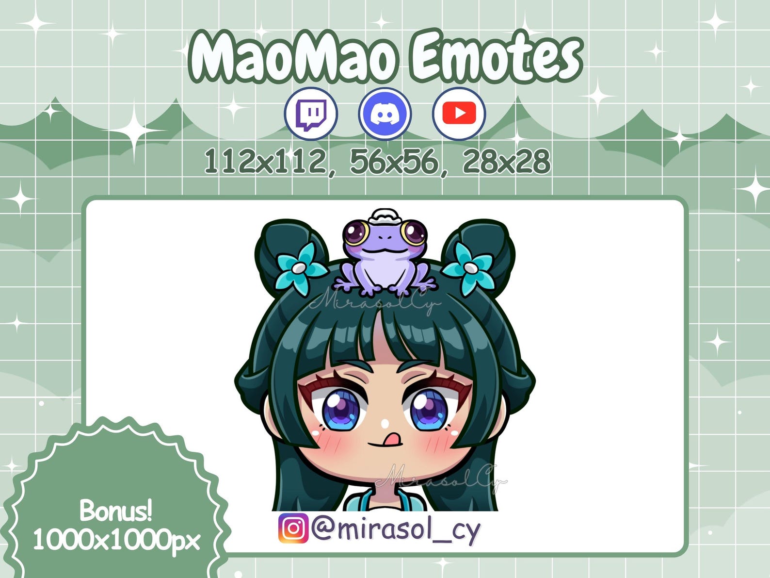 Mao Mao With Frog Emotes, Kawaii Anime, Twitch, Discord, Youtube ...