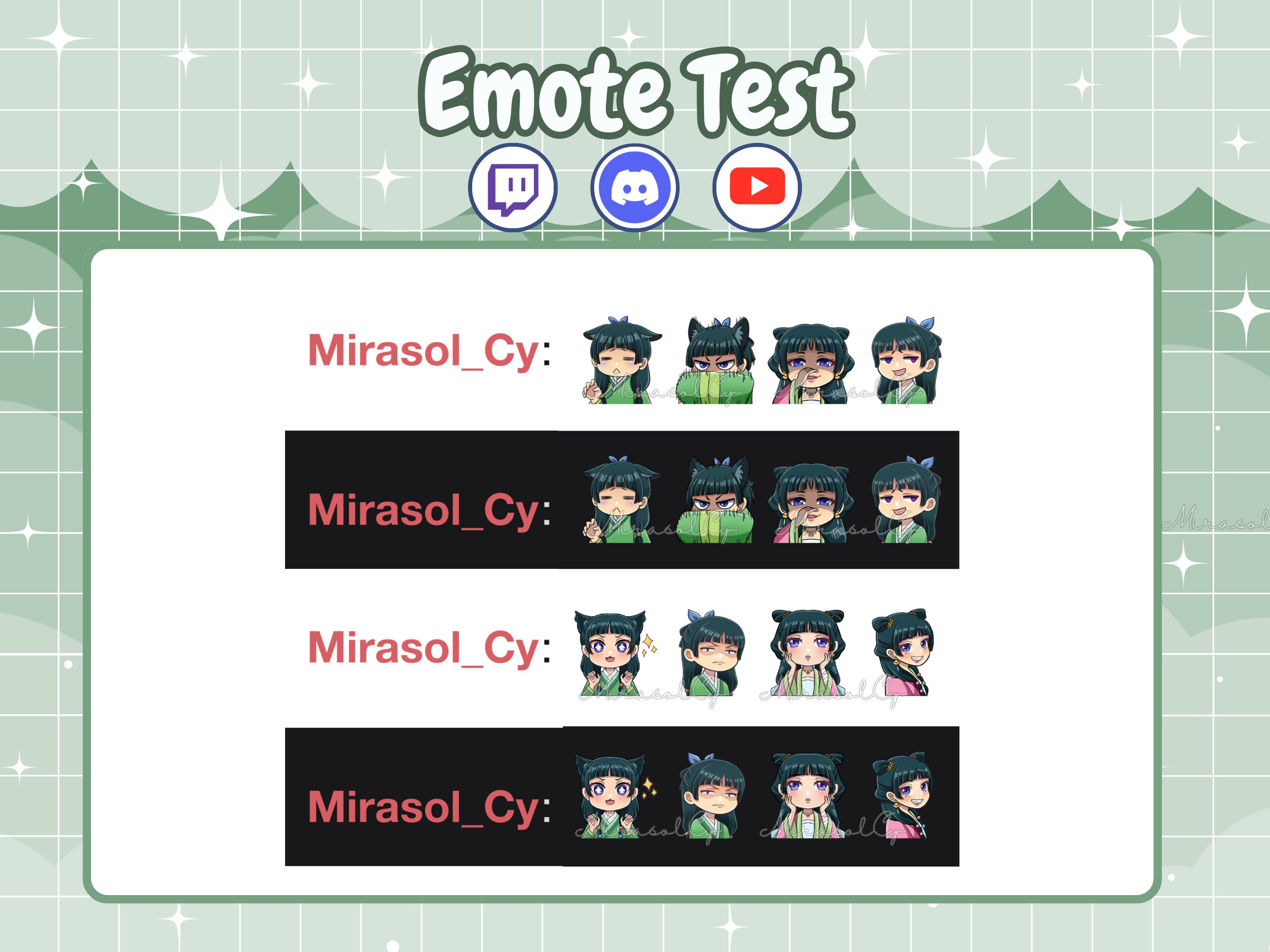 Mao Mao Emotes | the Apothecary Diaries Emote Pack | Kawaii Twitch ...