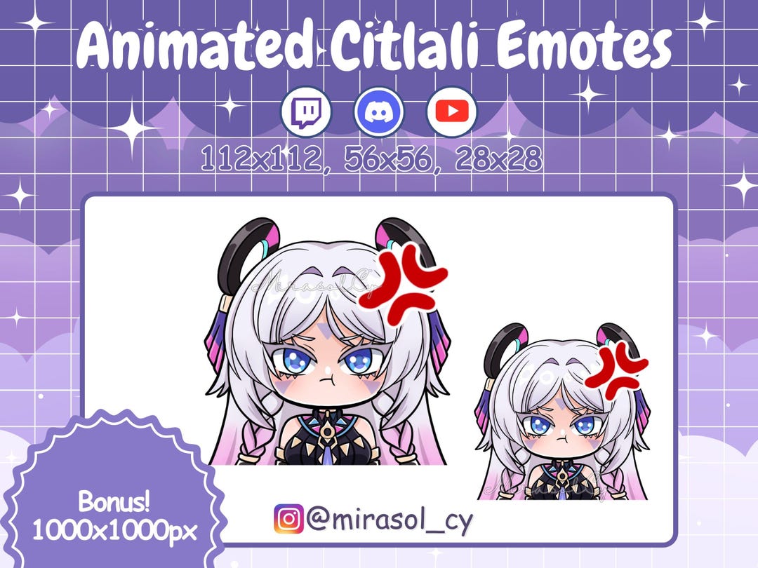 Animated Citlali Twitch Emotes, Genshin Impact Discord Emote, Angry ...