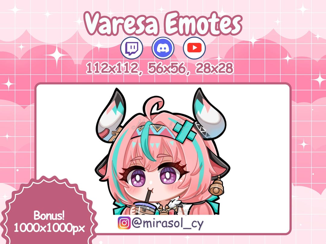Emotes de Varesa, Emotes de Bebiendo Boba, Emotes de Té con Leche ...