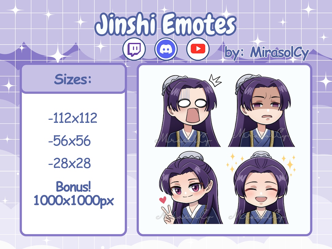 Jinshi Emotes Pack | the Apothecary Diaries Twitch Emote | Kawaii Anime ...