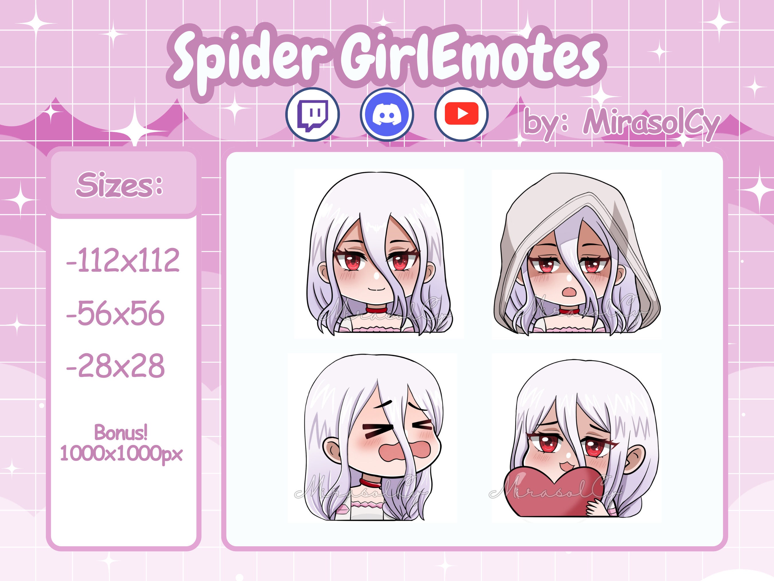 Spider Girl Twitch Emotes, Kumoko Discord Emote, so I'm a Spider, so ...