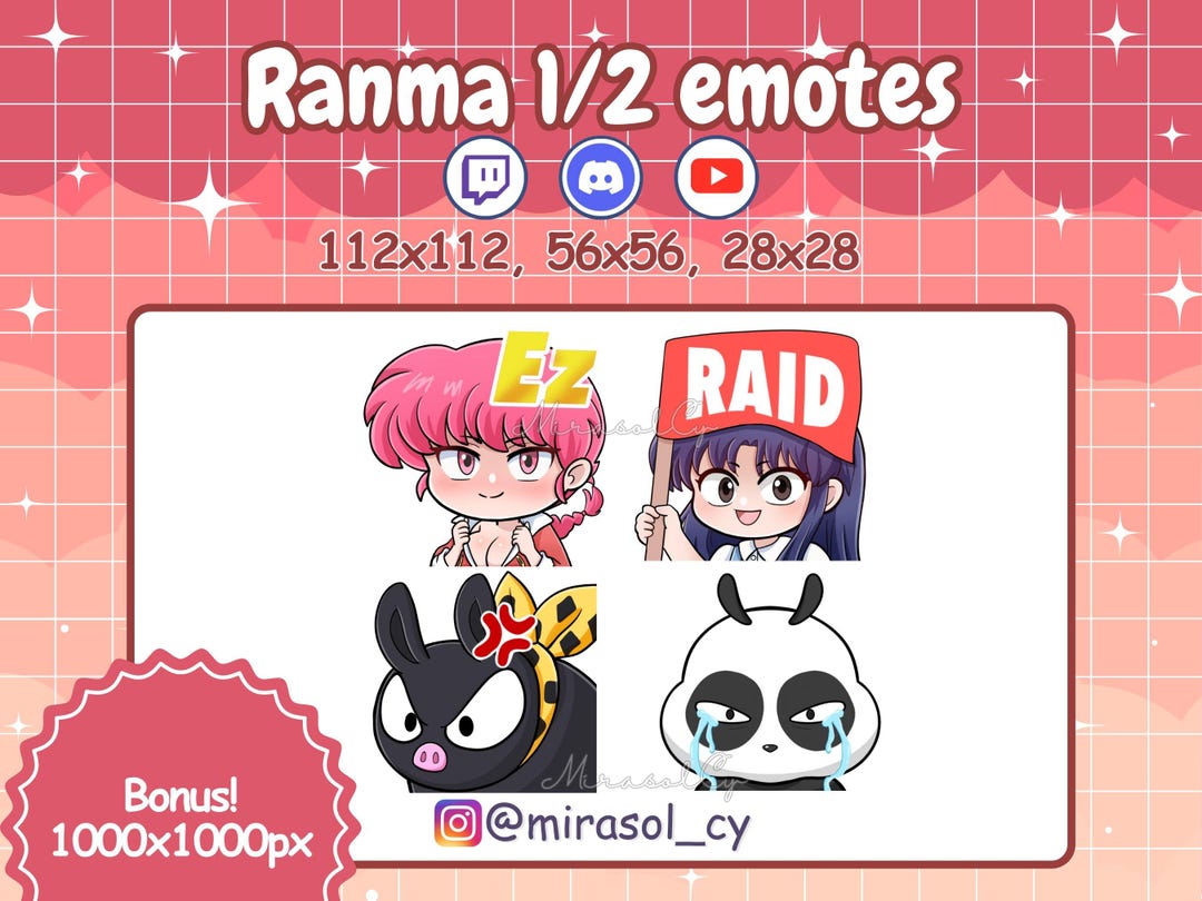 90s Anime Emotes, Ninety’s Emote Pack, Discord, Twitch Youtube, Cute ...