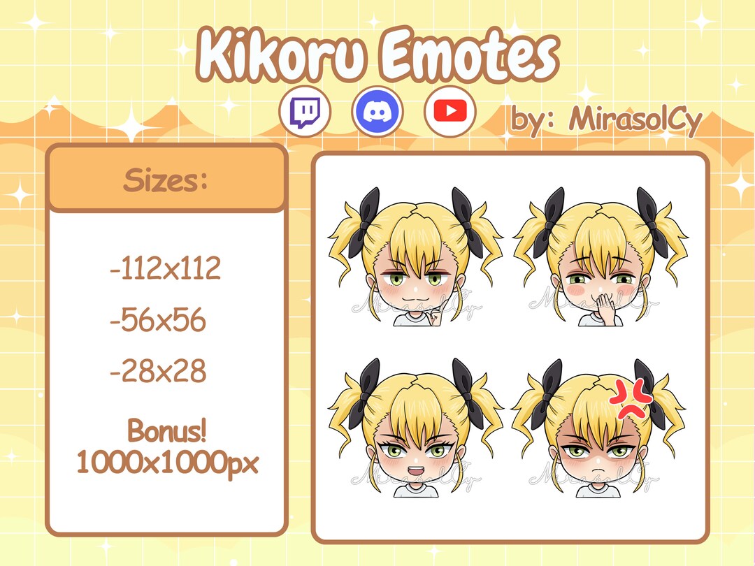 Kikoru Shinomiya Twitch Emotes, Kaiju No 8 Discord Emote, Anime Kawaii ...
