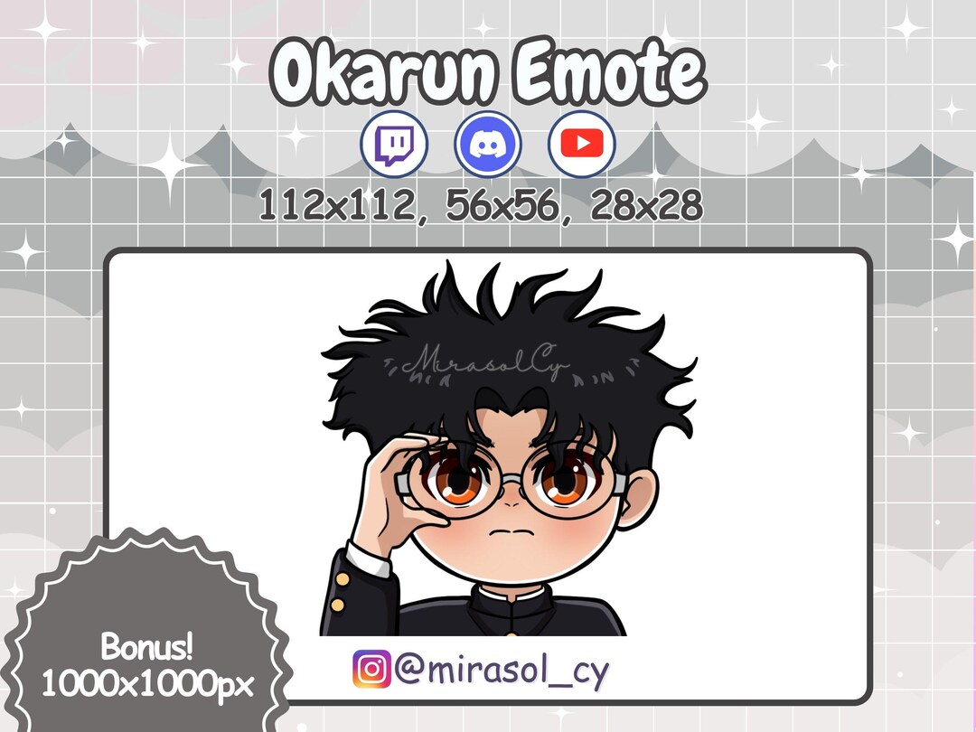 Ken Takakura Emotes, Okarun Twitch, Discord, Youtube Emotes, Cool ...