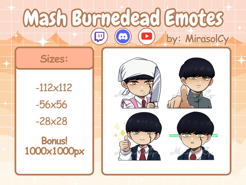 Mash Burnedead Twitch Emotes | Mashle: Magic and Muscles Discord Emote ...