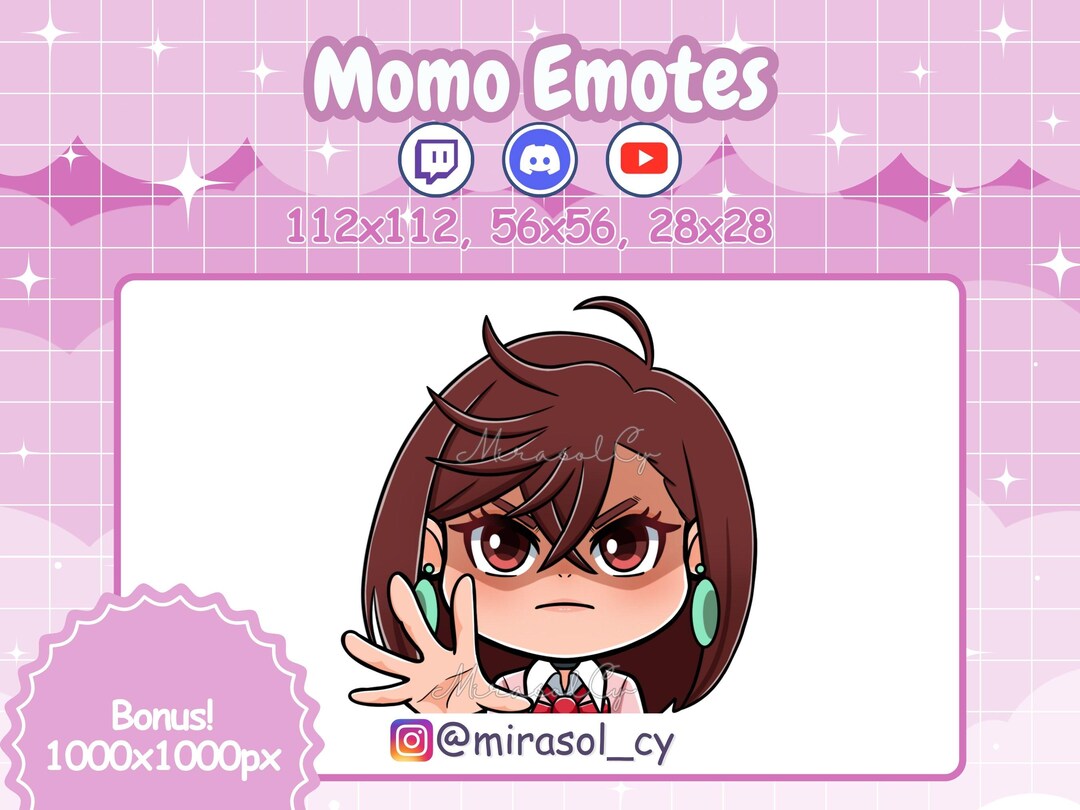 Momo Ayase Twitch, Discord, Youtube Emotes, Fighting Anime Girl Emotes ...