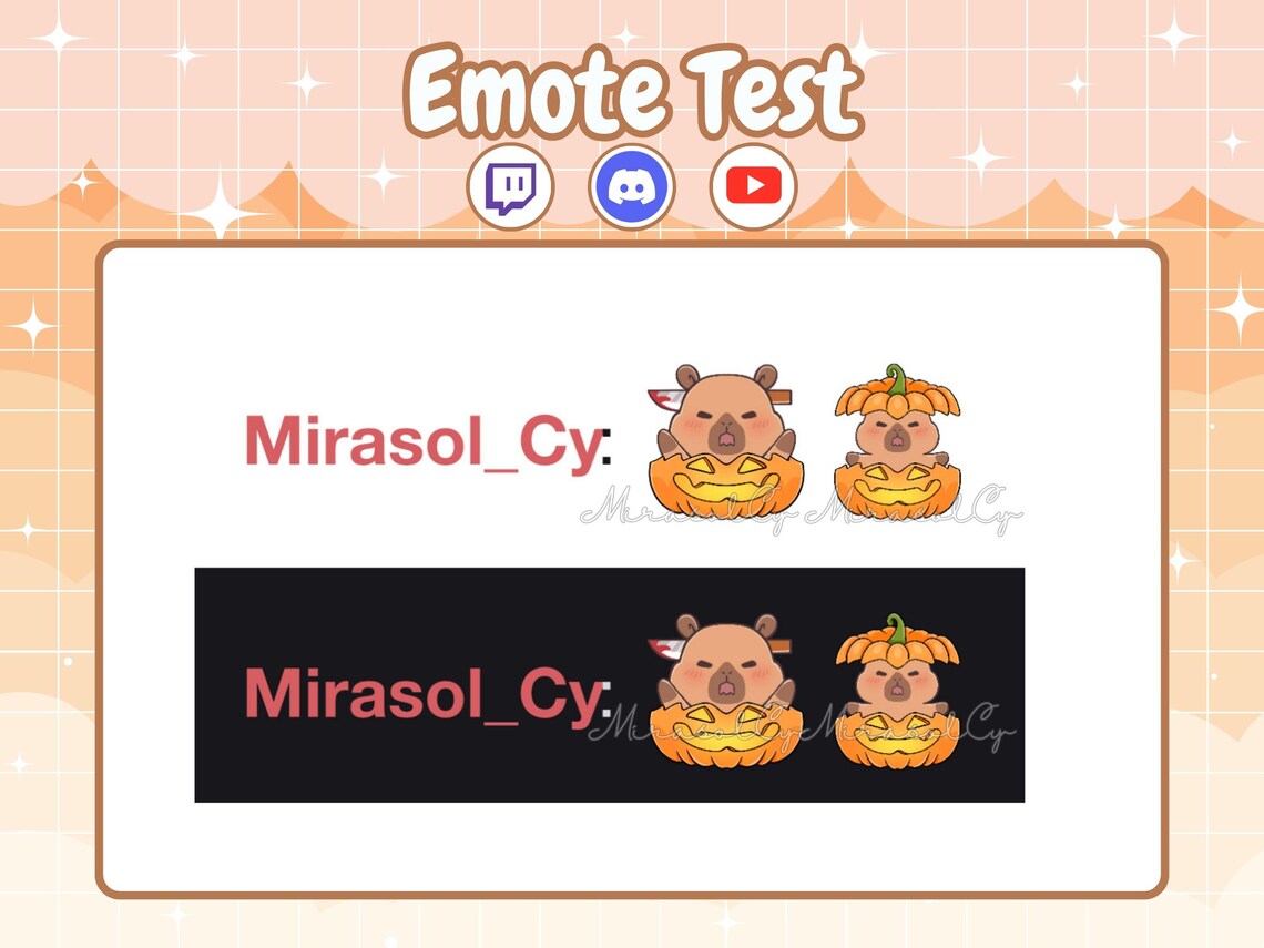 Capybara Emote, Kawaii Jack O Lantern Halloween Twitch Emotes, Spooky ...