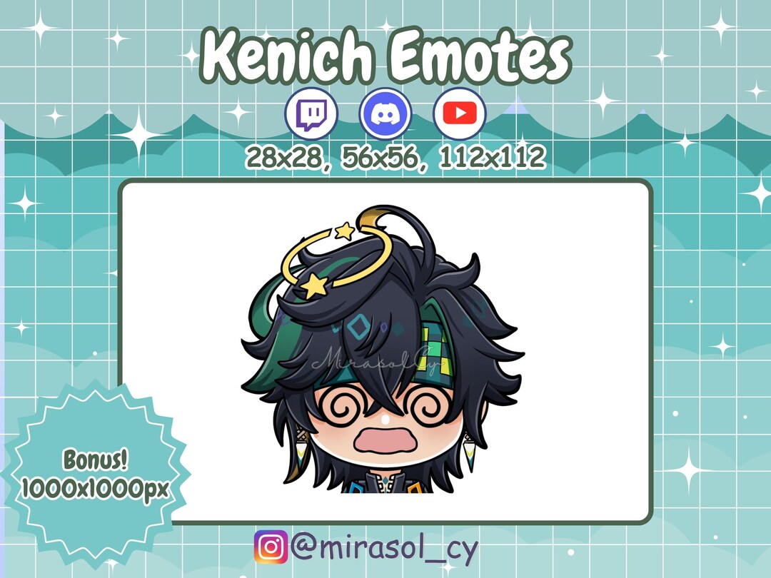 Kenich Genshin Impact Twitch Emotes, Dizzy Discord Emote, Kawaii ...