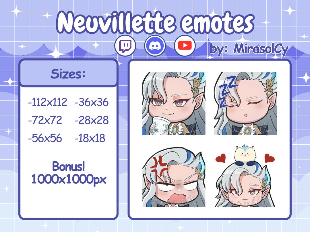 Neuvillette Twitch Emotes | Genshin Impact Emotes for Twitch, Discord ...