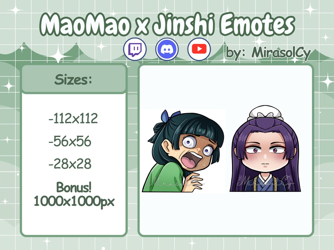 Mao Mao and Jinshi Discord Emotes | the Apothecary Diaries Twitch ...