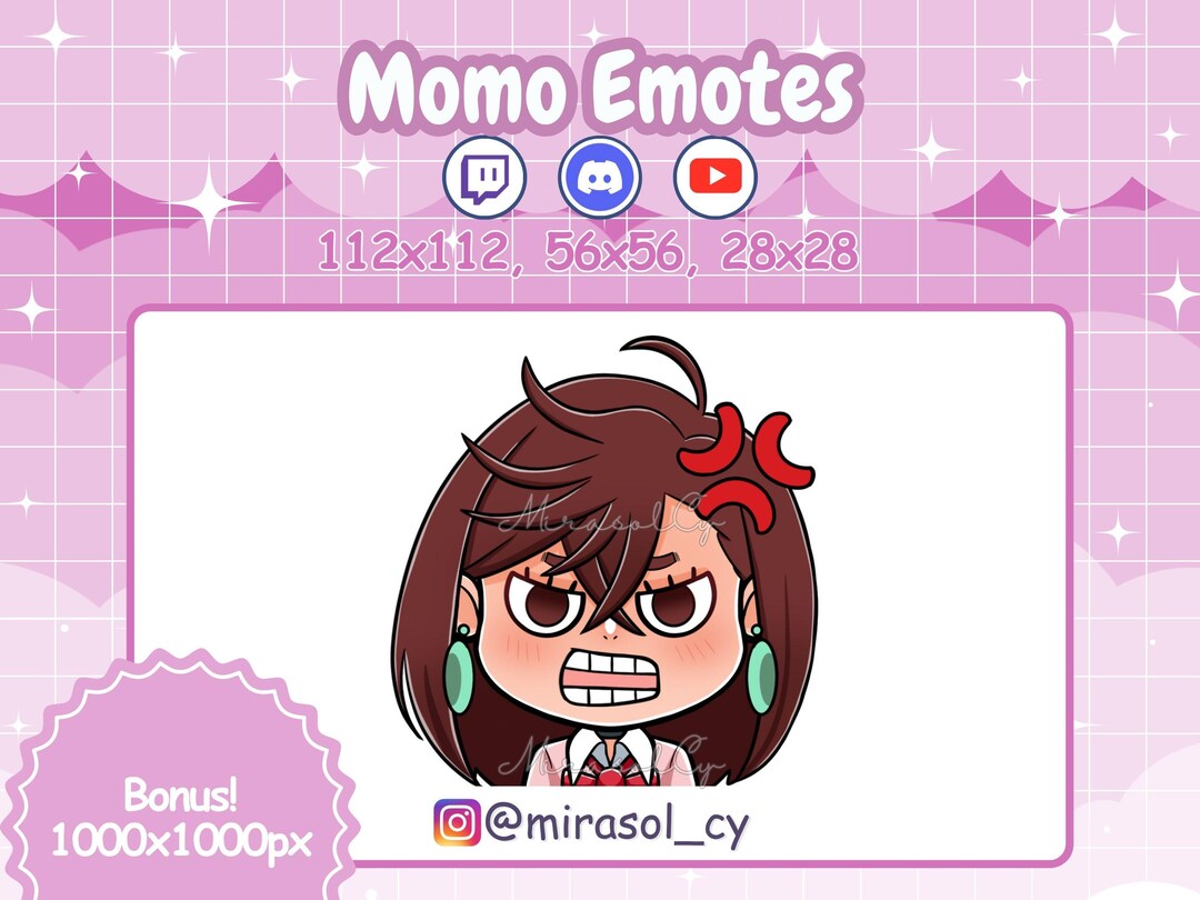Angry Momo Ayase Twitch, Discord, Youtube Emotes, Funny Anime Girl ...