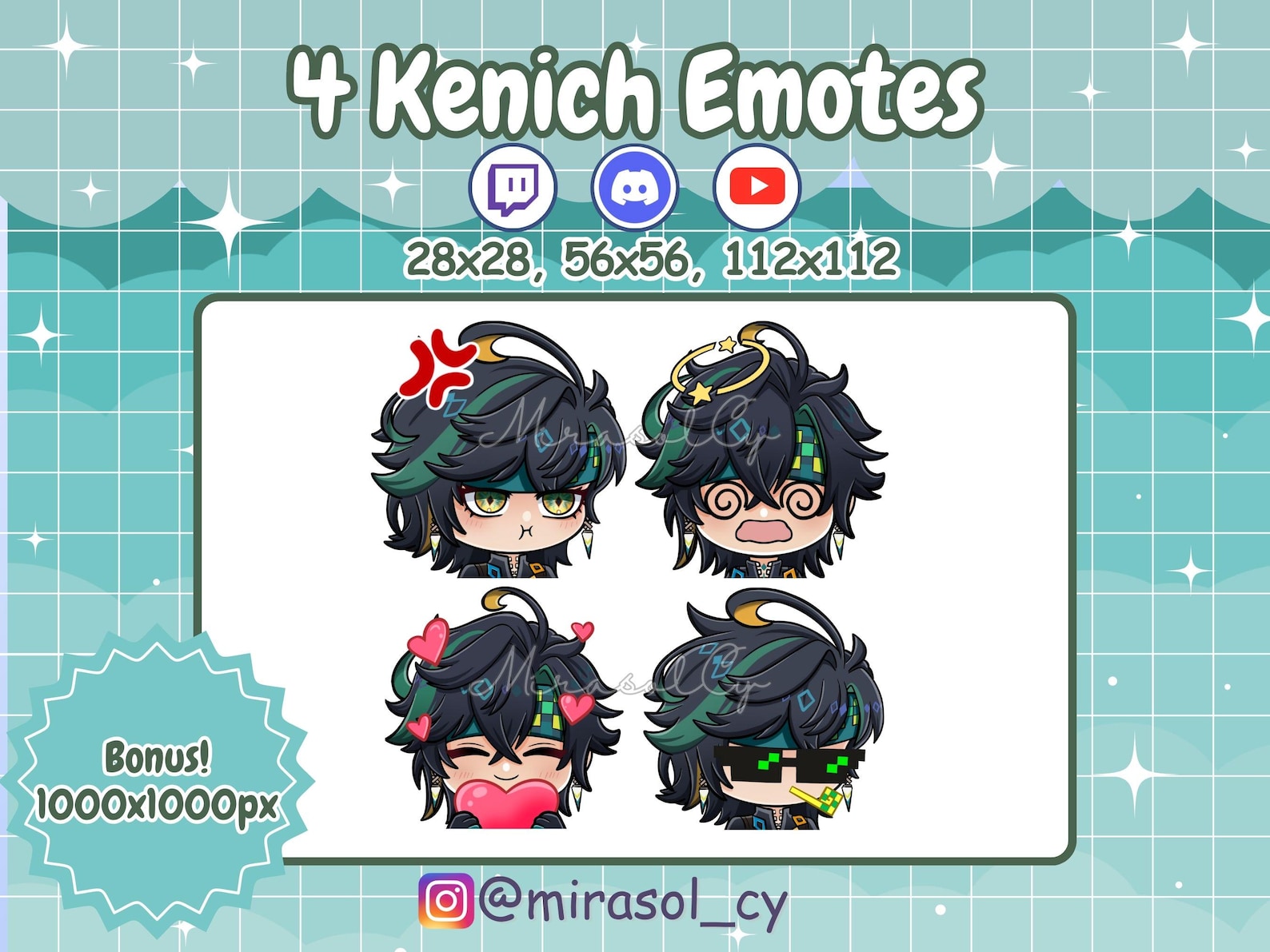 Kenich Twitch Emotes, Genshin Impact Discord Emote, Angry, Dizzy ...