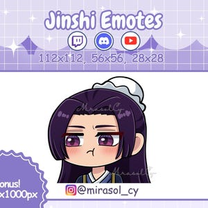 Jinshi Pout Emotes Pack, the Apothecary Diaries Twitch Emote, Kawaii ...