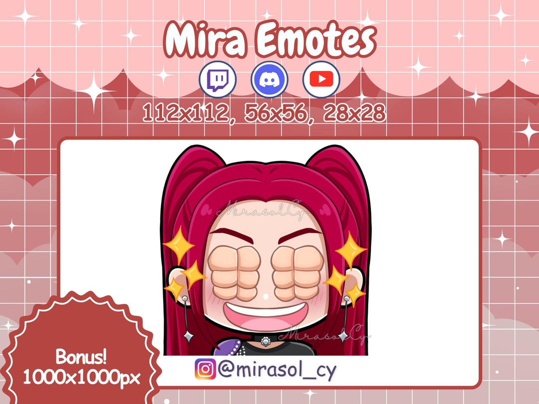 Mira Emotes for Twitch, Discord, Youtube, Kpop Girl Emotes, Demon ...