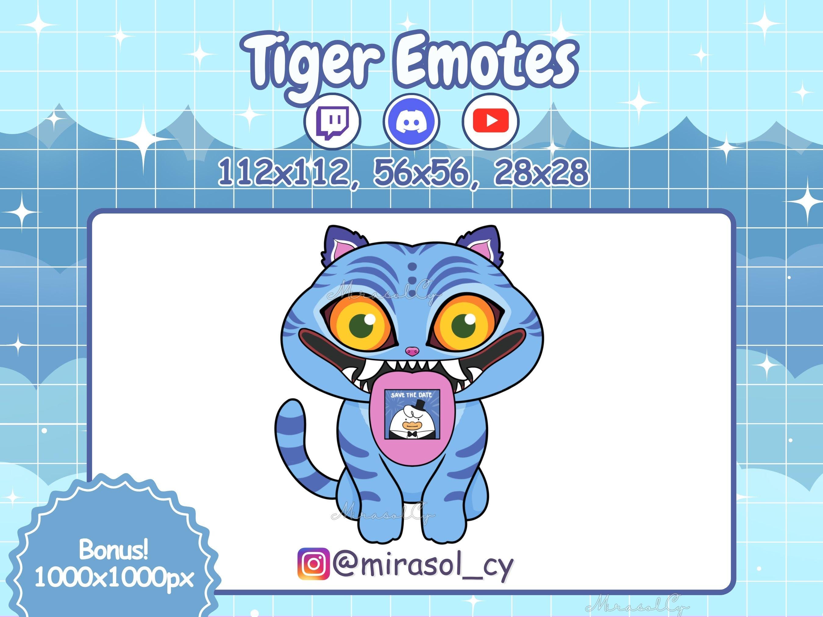 Derpy Tiger Emotes for Twitch, Discord, Youtube, Kpop Girl Emotes ...
