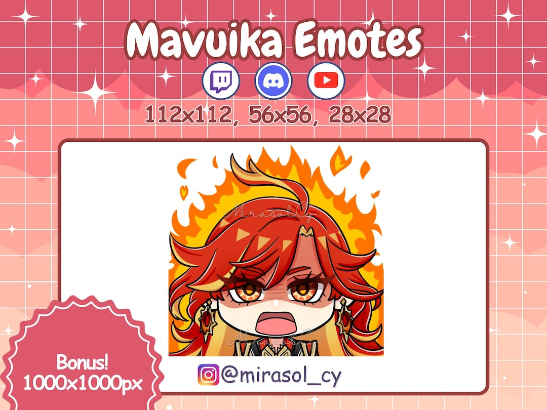 Mavuika Angry Emotes, Genshin Impact Twitch, Discord, Youtube Emotes ...