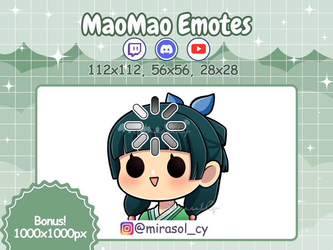 Mao Mao Emote, Loading Emotes, Apothecary Girl Emotes, Kawaii Twitch ...