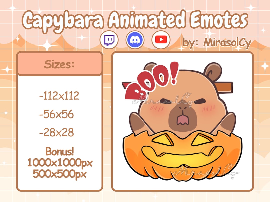 Animated Capybara Emote, Jack O Lantern Halloween Twitch Emotes, Spooky ...