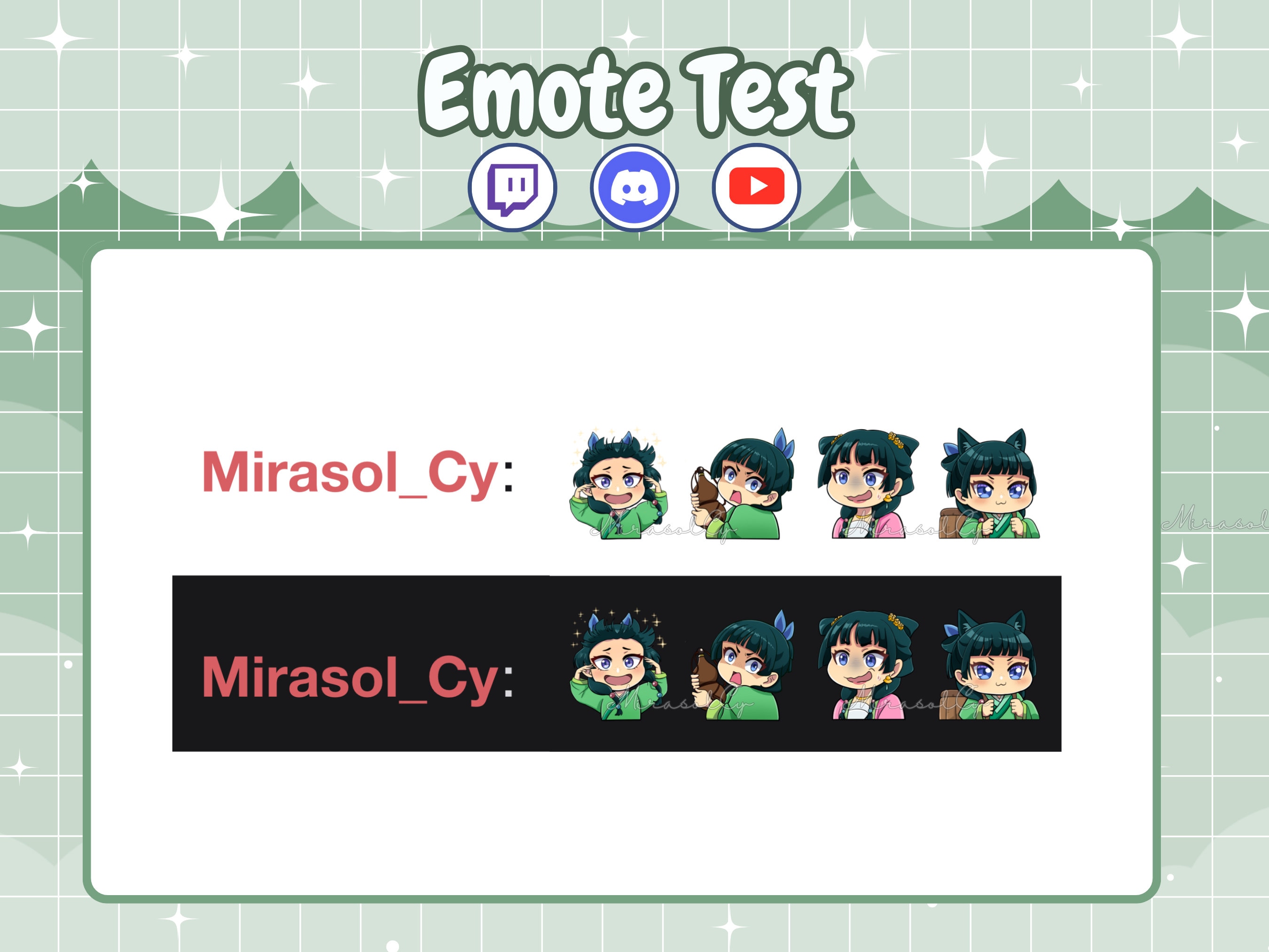 Mao Mao Emotes | the Apothecary Diaries Twitch Emote Pack | Kusuriya No ...