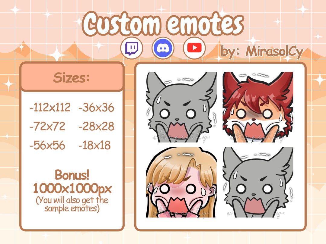 Custom High Quality Twitch Emotes Furry Twitch Discord Etsy