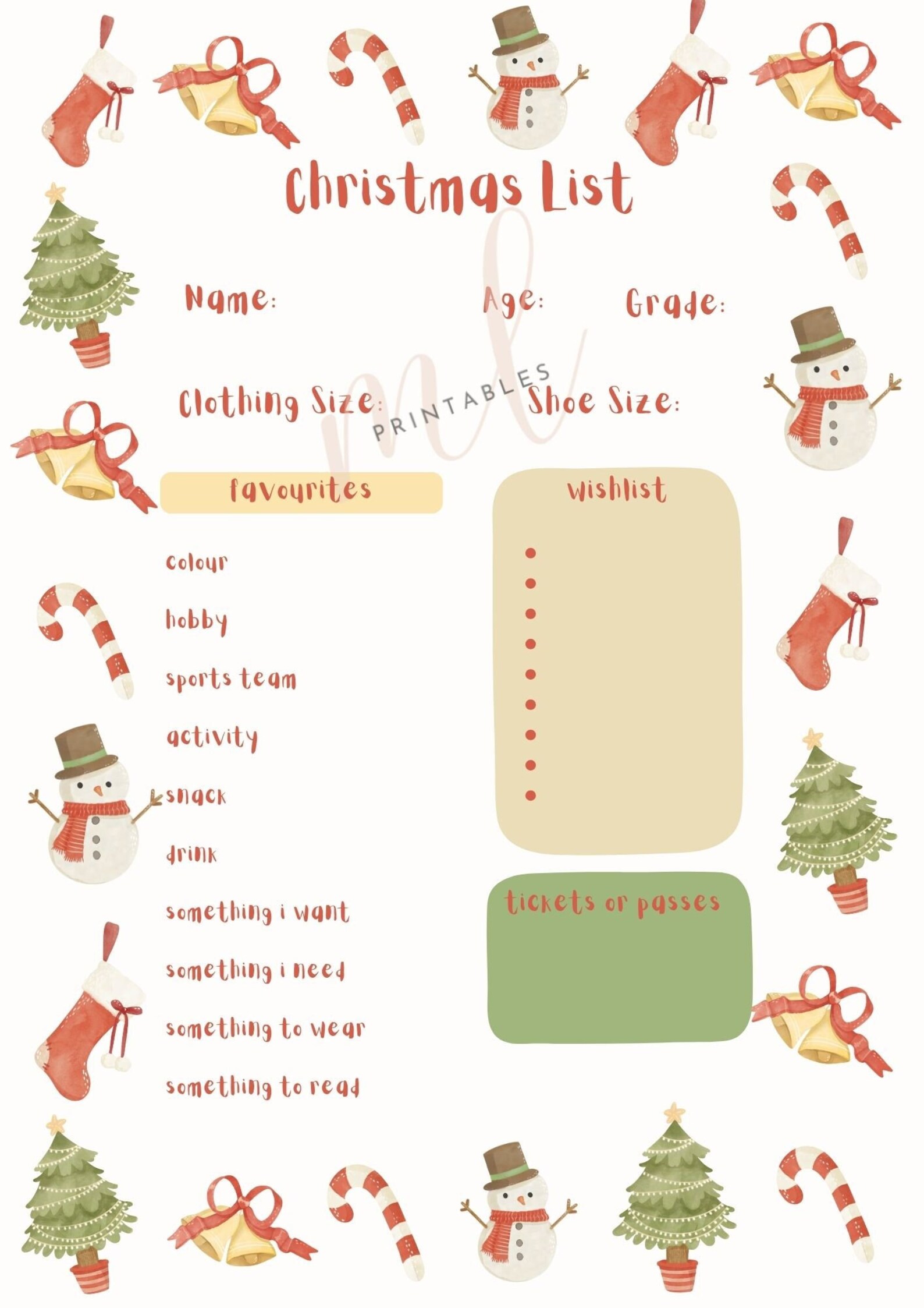 Christmas Wishlist | Kids Christmas Wishlist | Kids Holiday Wishlist ...