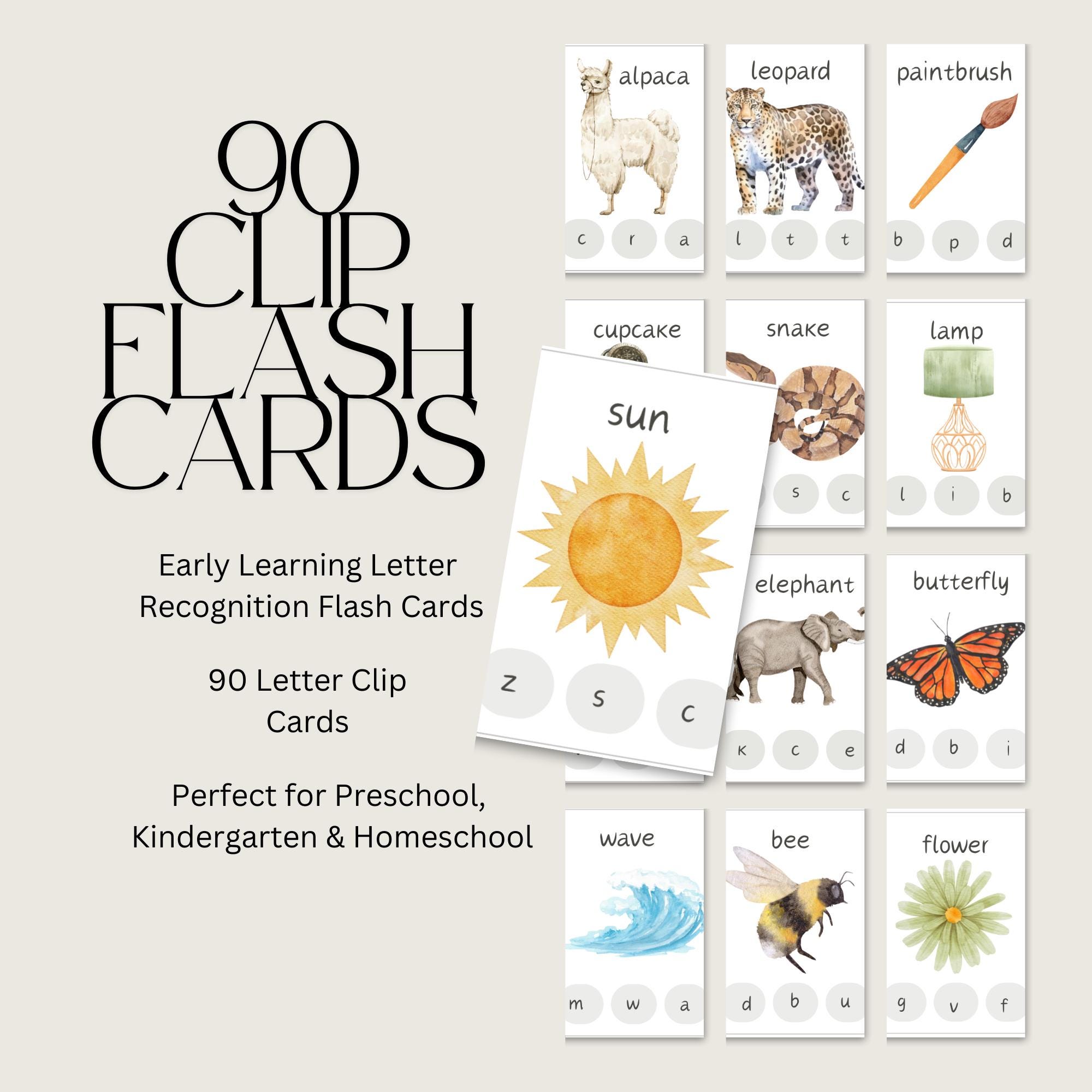 90 Clip the Letter Flashcards | Alphabet Phonics Clip Cards ...