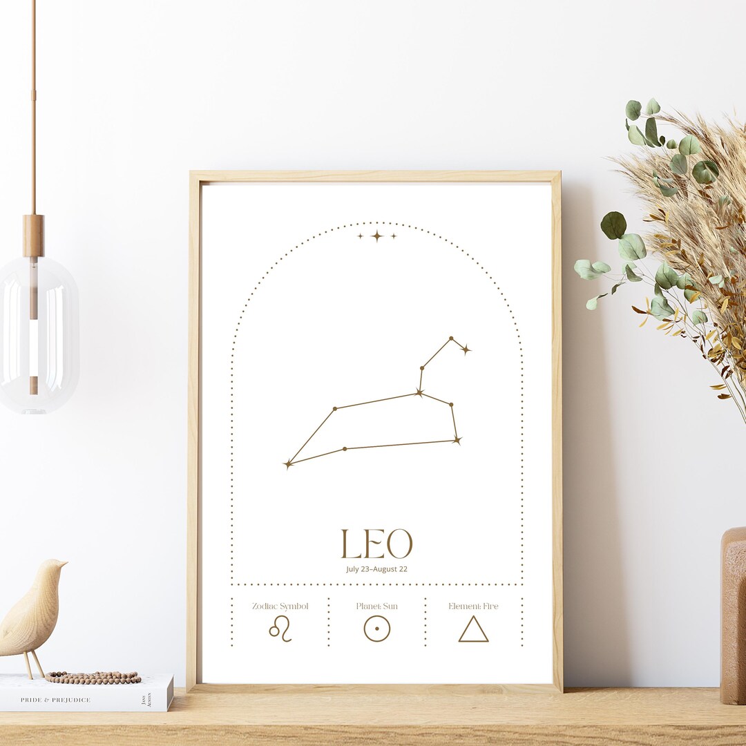 Minimalist Leo Zodiac Print | Leo Constellation Wall Art | Astrology ...