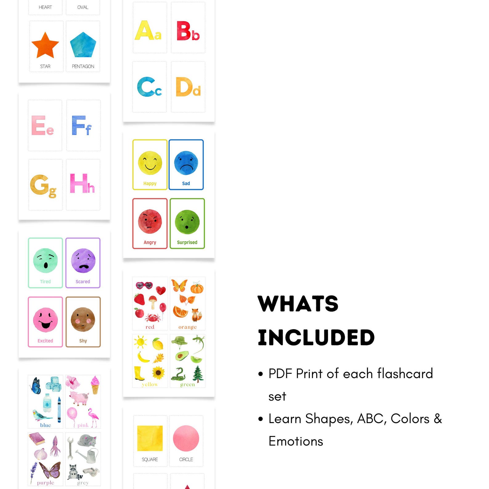Printable Toddler Flashcard Bundle | ABC Flashcards | Shapes, Colors ...