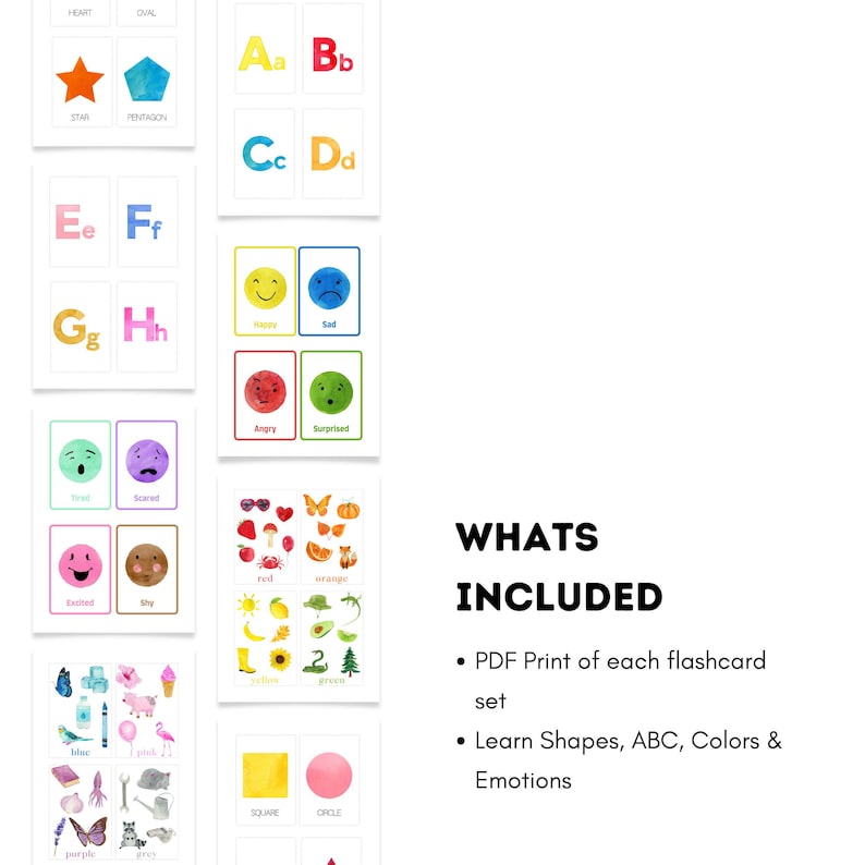 Printable Toddler Flashcard Bundle | ABC Flashcards | Shapes, Colors ...