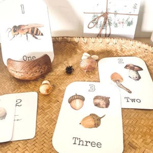 Nature-inspired Counting Flashcards 1-10 | Montessori Number ...