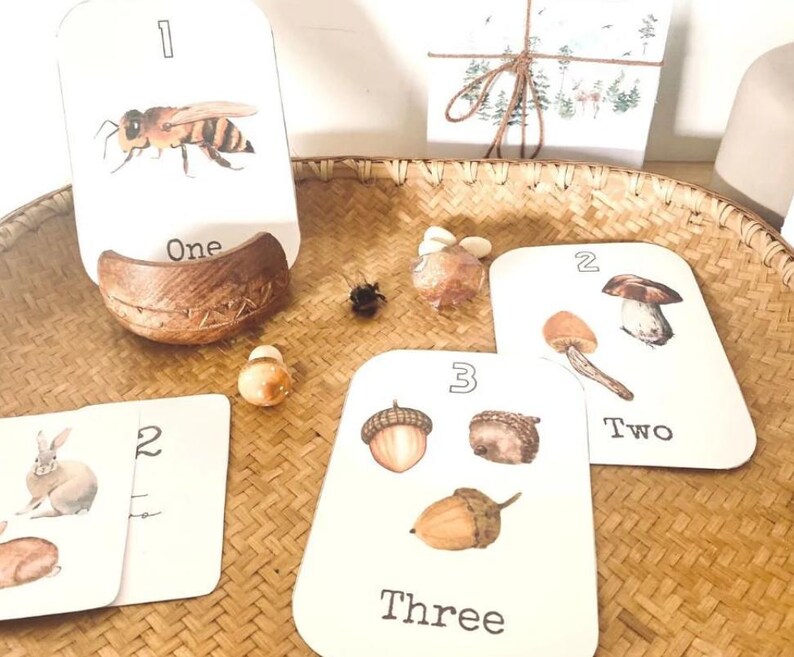 Nature-inspired Counting Flashcards 1-10 | Montessori Number ...