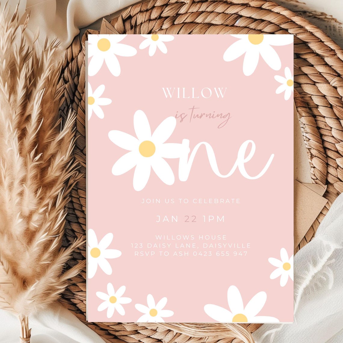 Daisy Birthday Invitation | Daisy Invitation | Boho Daisy Invitation ...