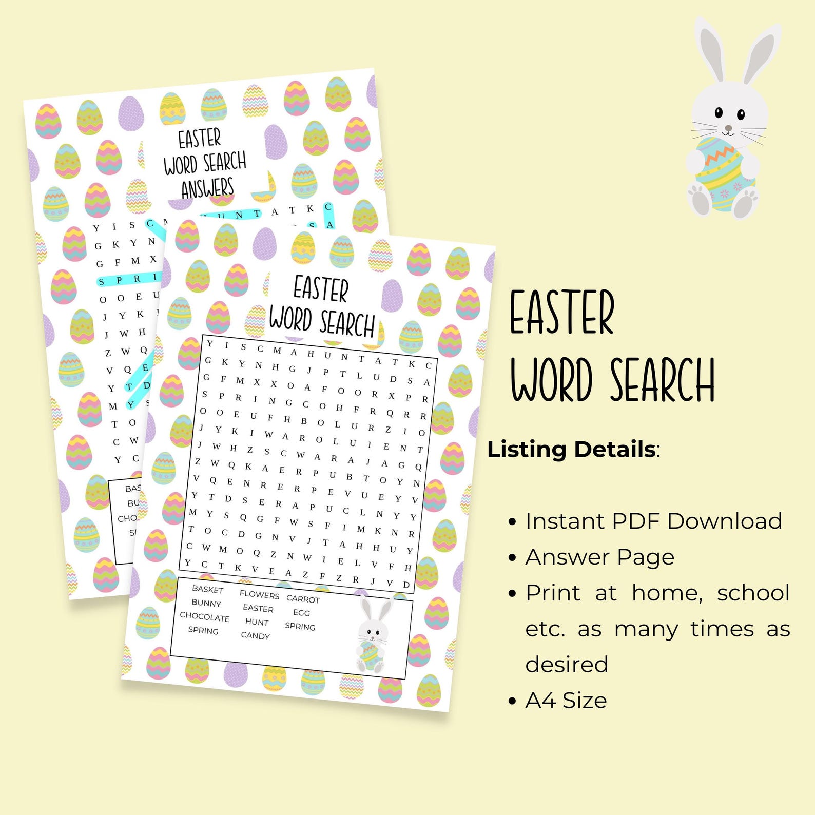 Easter Word Search for Kids | Fun Printable Easter Activity | Easter ...