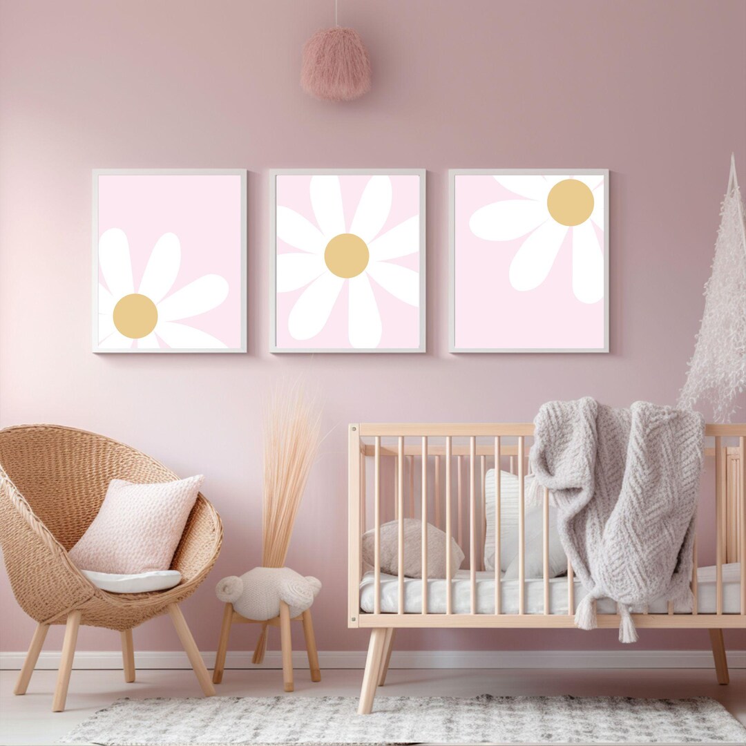 Daisy Wall Art | Baby Girl Nursery Print | Boho Wall Art | Nursery Wall ...