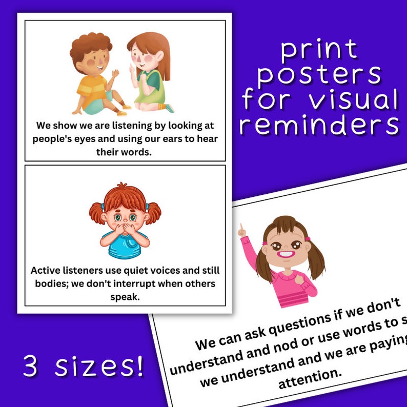 Social Story | Active Listening | Social Skills - Etsy