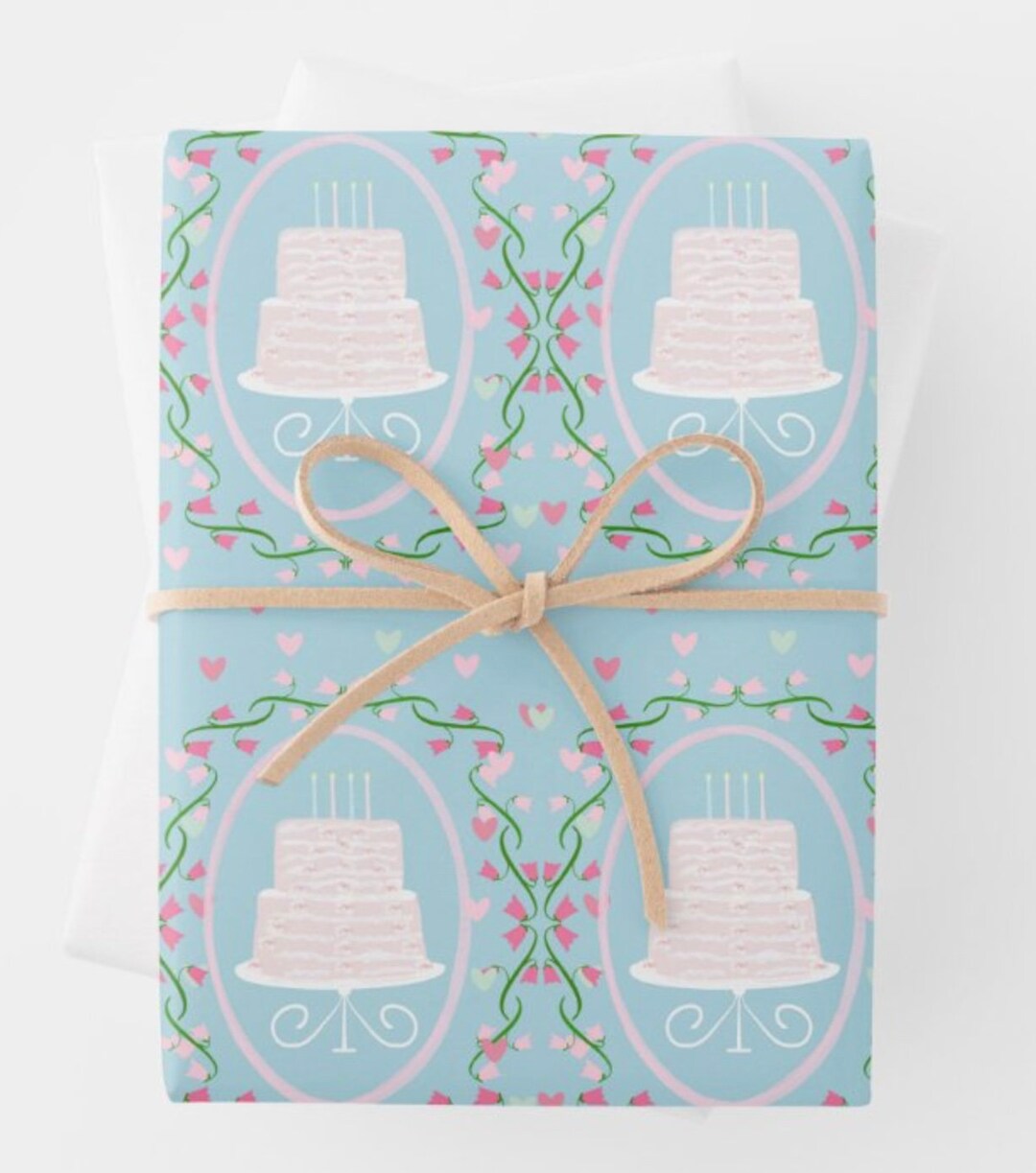 Birthday Wrapping Paper Birthday Cake Gift Wrap - Etsy