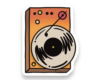 Vinyl Record Player Sticker - Etsy