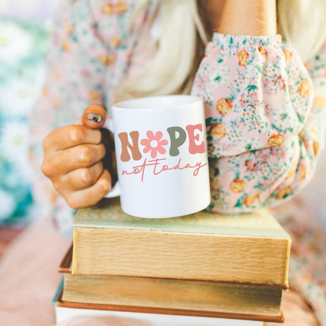 Nope Not Today Retro Mug, Funny Gift, Funny Retro Mug, Funny Mugs, Mug ...