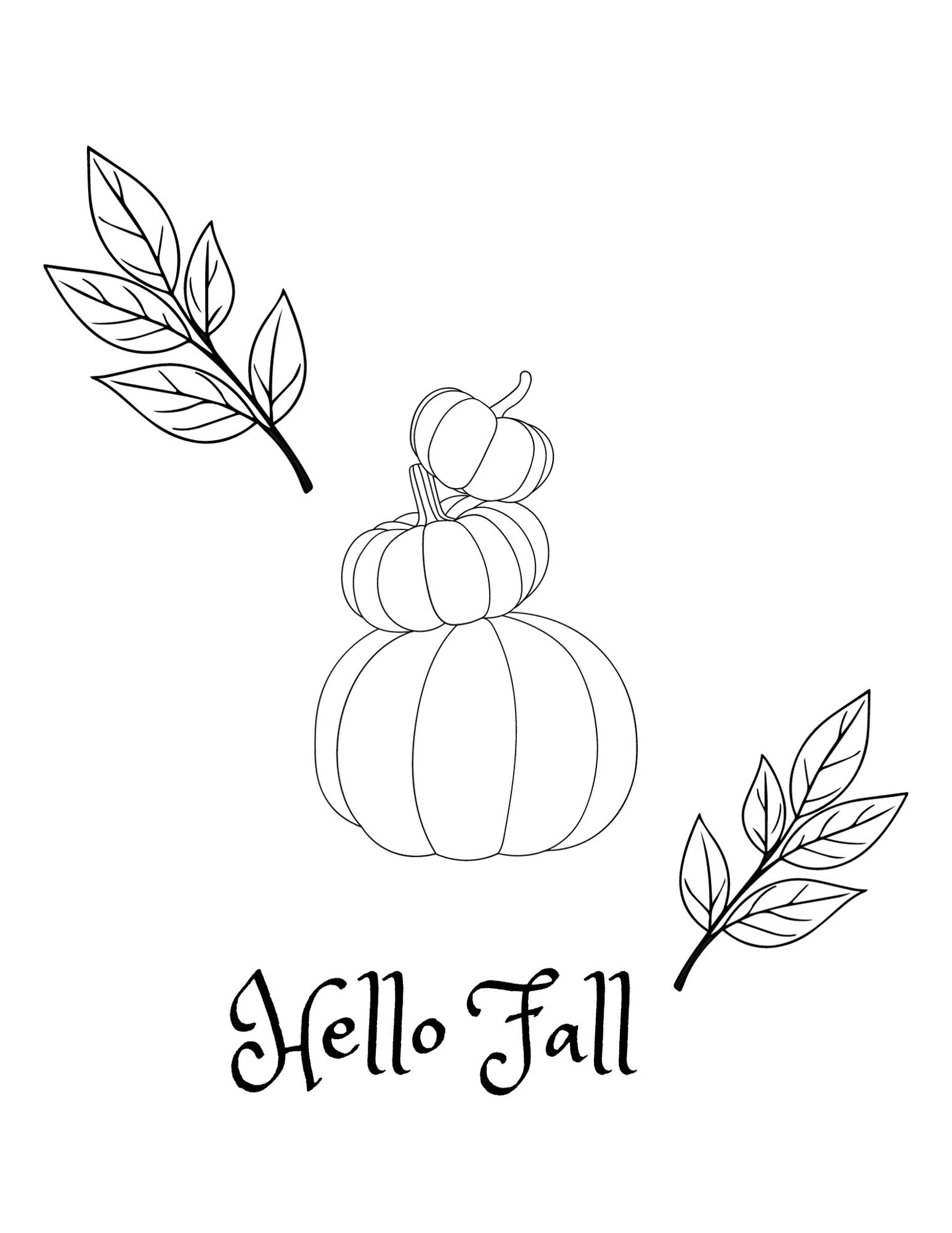Cute Hello Fall Coloring Page - Etsy