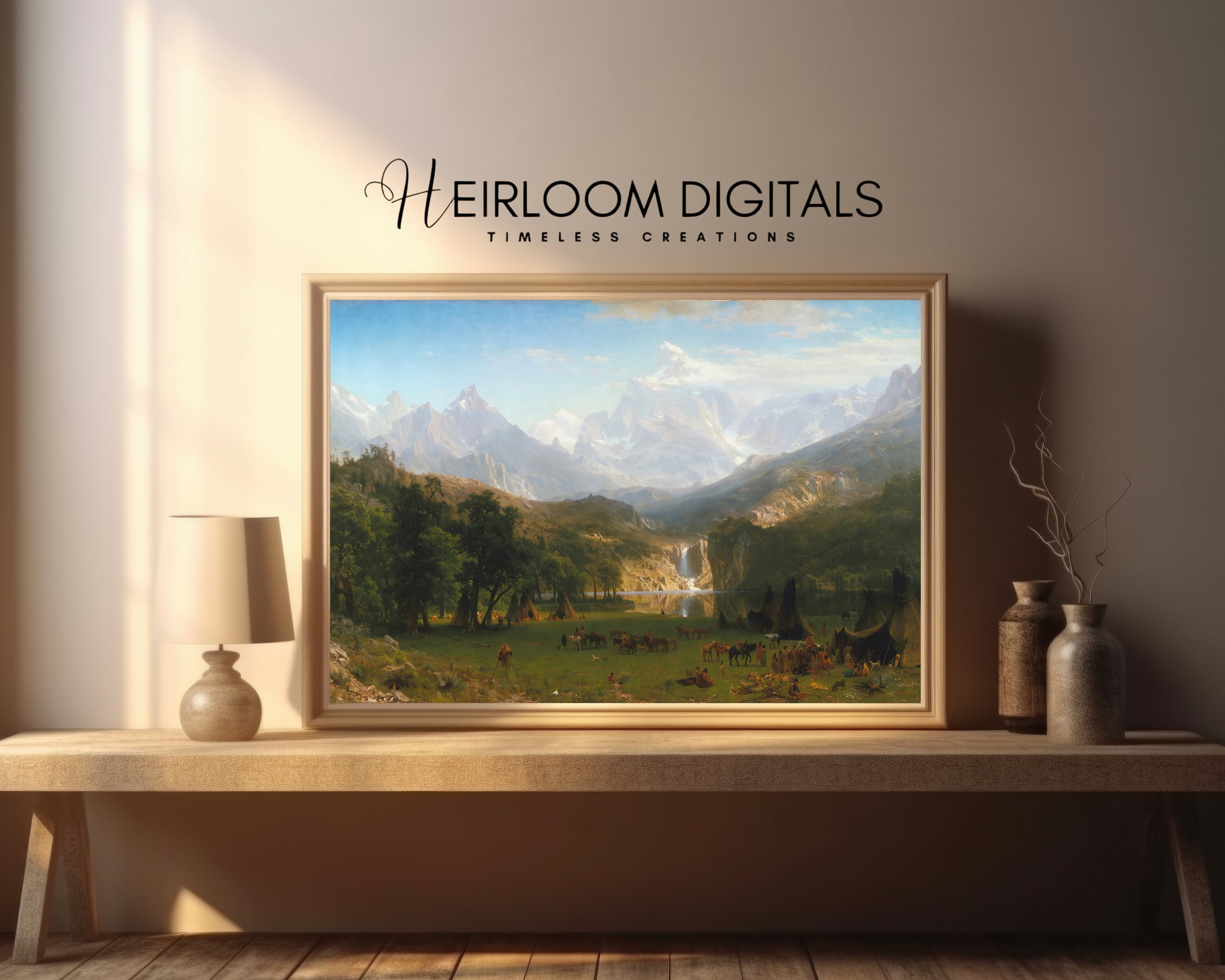 Vintage Native American Village Wall Art Shoshone Tribe in Wyoming ...