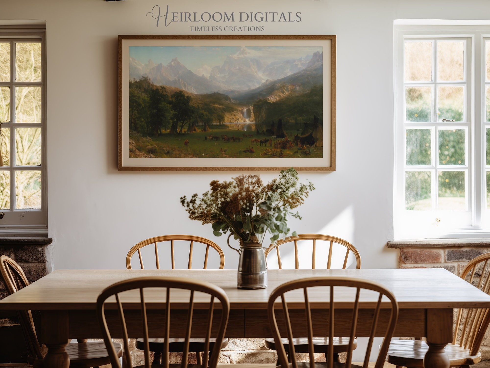 Vintage Native American Village Wall Art Shoshone Tribe in Wyoming ...